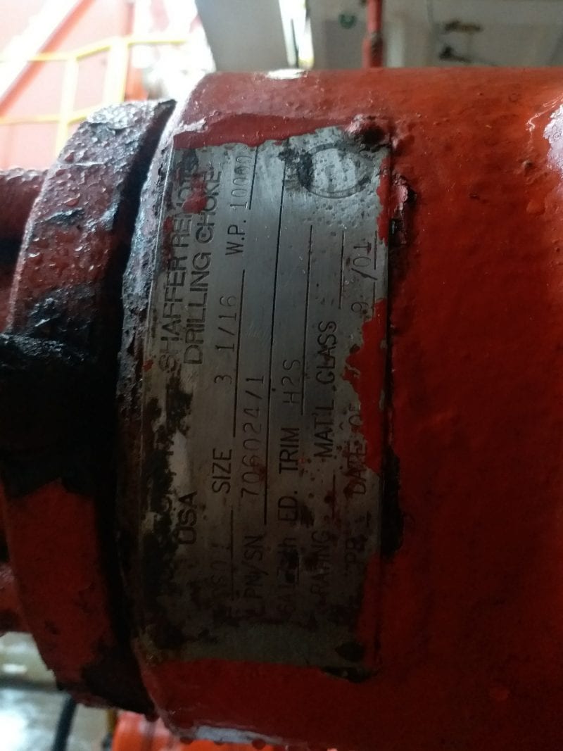 Shaffer Remote Drilling Choke | Used Drilling Choke For Oil & Gas